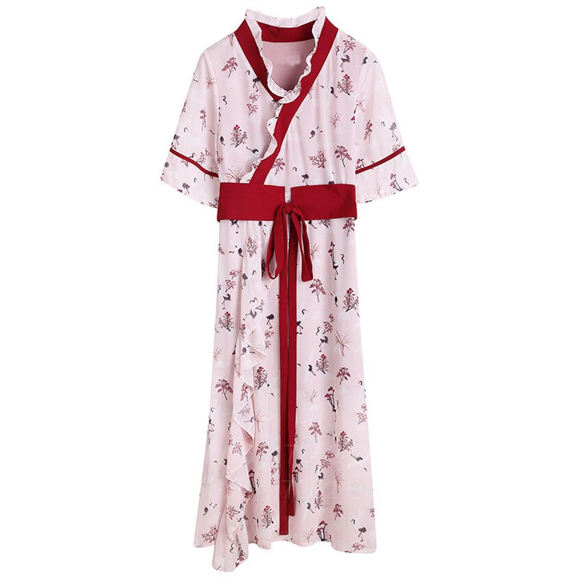 Lady Casual Red Hanfu Dress Traditional Chinese Co... – Vicedeal