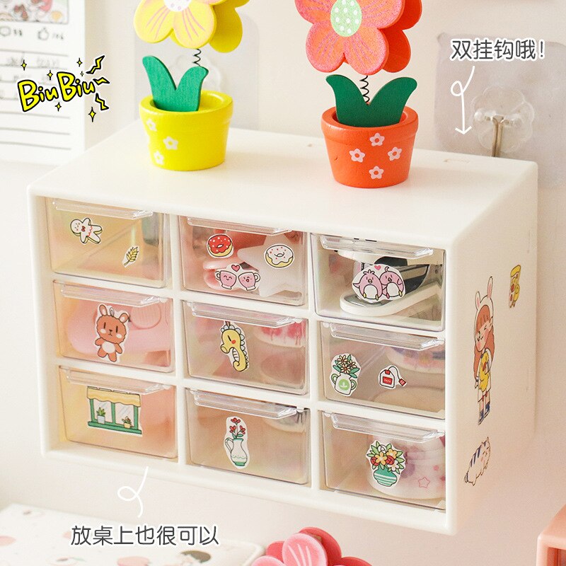Nine-grid Storage Box Drawer Desktop Organization ... – Grandado