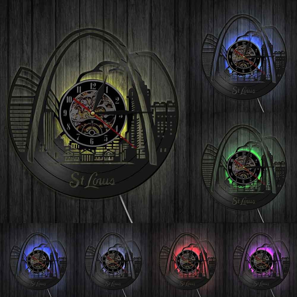 St. Louis Skyline Vinyl Record Clock Wall Decor Mo... – Vicedeal