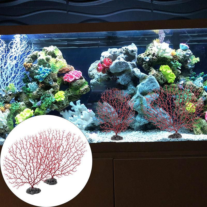 2pcs Fish Tank Simulation Sea Fan Corals Plastic W... – Vicedeal