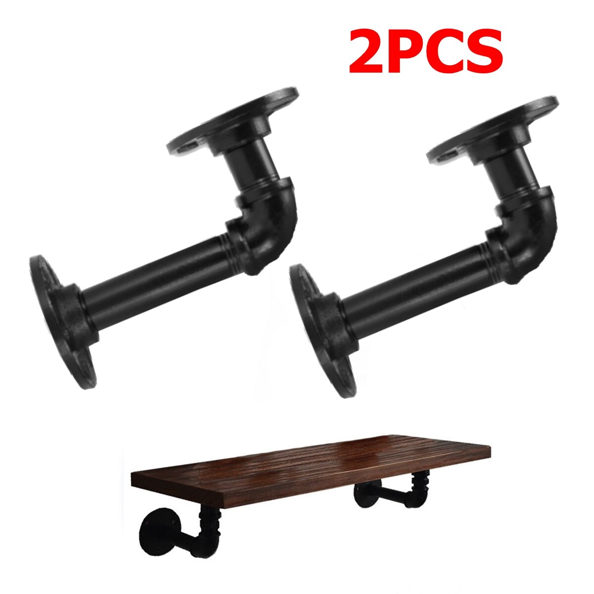 4pcs 15X8cm Pipe Shelf Bracket Iron Industrial Pip... – Grandado