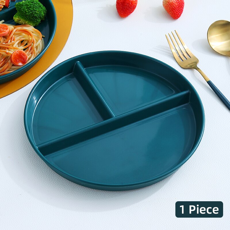 VandHome Compartment Plate For Food Round Plastic ... – Vicedeal