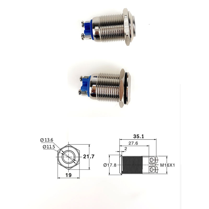 16mm IP67 Metal Push Button Switch Waterproof Nick... – Grandado