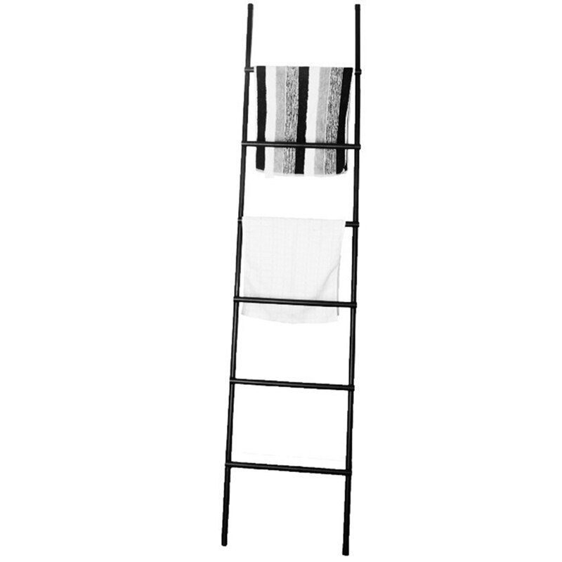 Modern Rustic Decorative Metal Leaning Ladder Rack... – Grandado