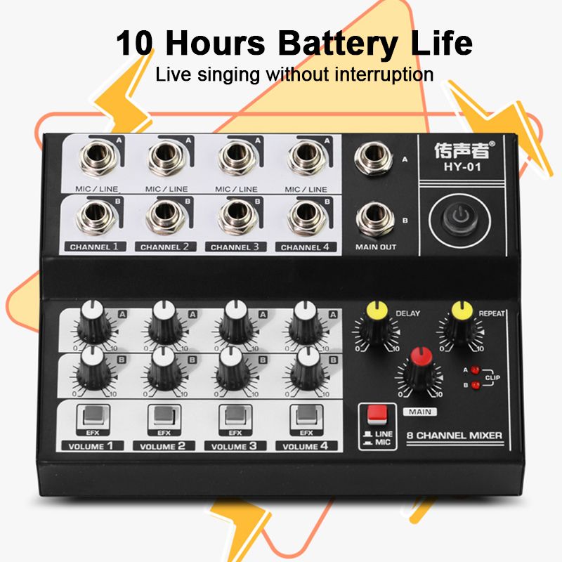 Mini Portable Mixer 8 Channel Live Studio Audio KT... – Vicedeal