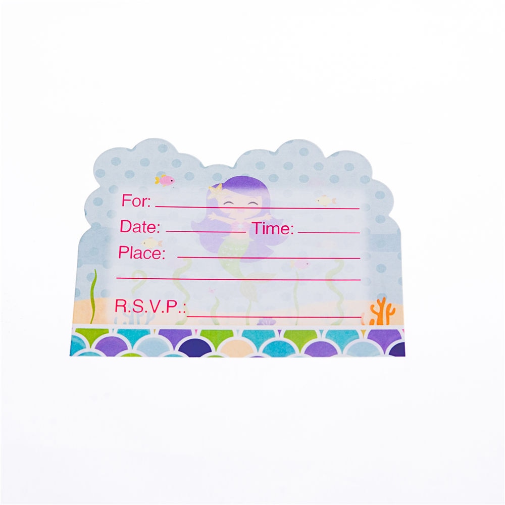 Mermaid theme invitation card mermaid print greeti... – Grandado