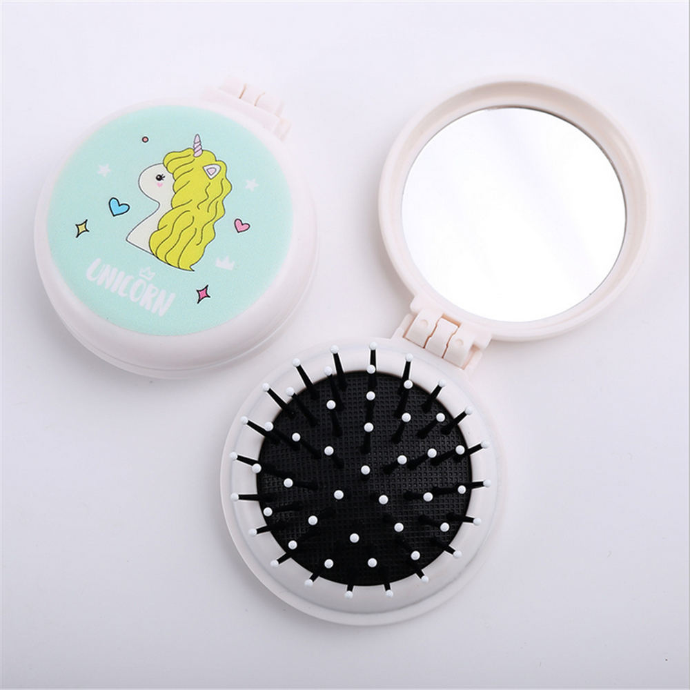 Children Unicorn Mini Airbag Folding Comb with Mak... – Grandado