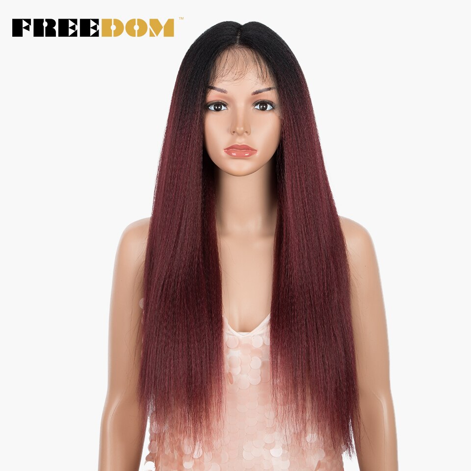 FREEDOM Synthetic Lace Wigs For Black Women Ombre ... – Grandado