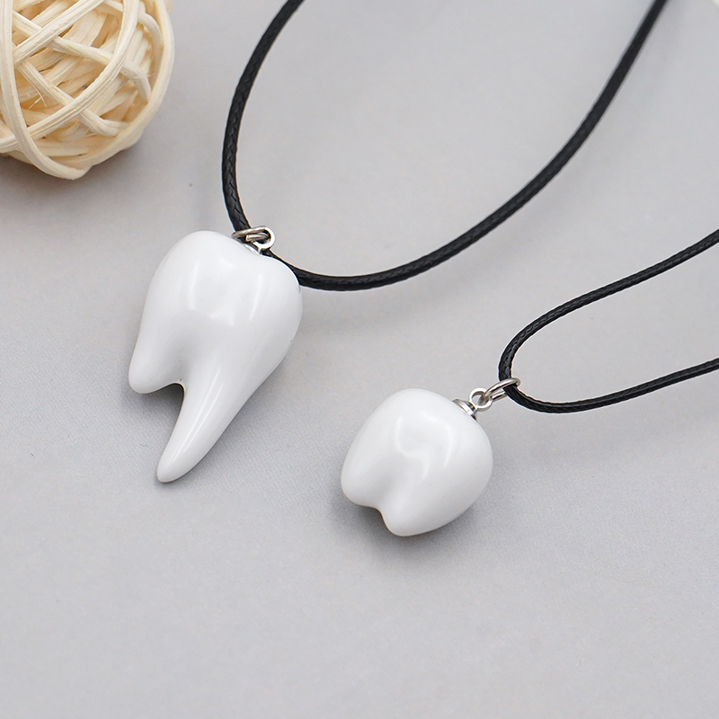 Tooth Shape Necklace Bracelet Couple Tooth Gem Dec... – Grandado