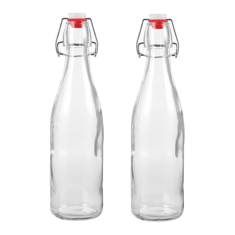 2 Pcs 500Ml Transparant Glas Swing Top Bier Flesse... – Grandado