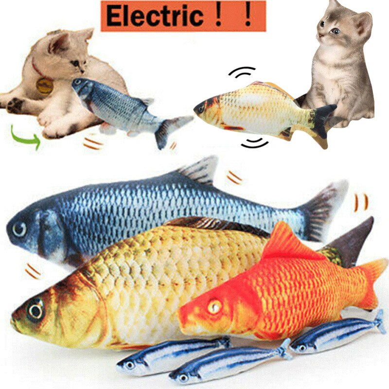 Electric Interactive Cat Wagging Fish Realistic Pl... – Grandado