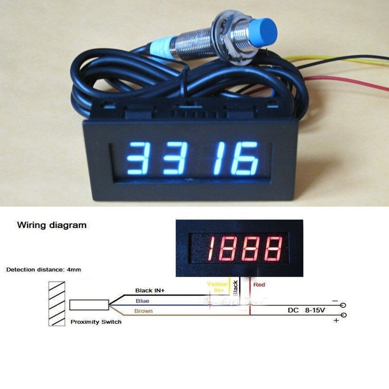 Digitale Led Punch Toerenteller Rpm Snelheid Meter... – Vicedeal