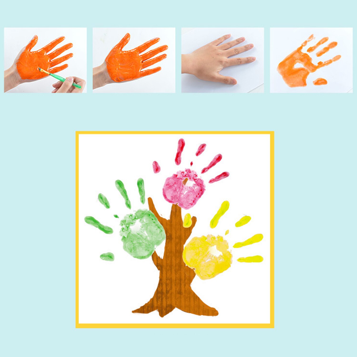 Washable Finger Paint Set with 12 Colors Paint 9 S... – Grandado