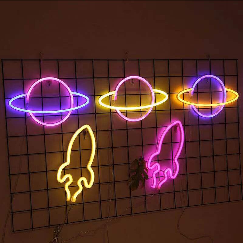 LED planet neon light waterproof advertising penda... – Grandado