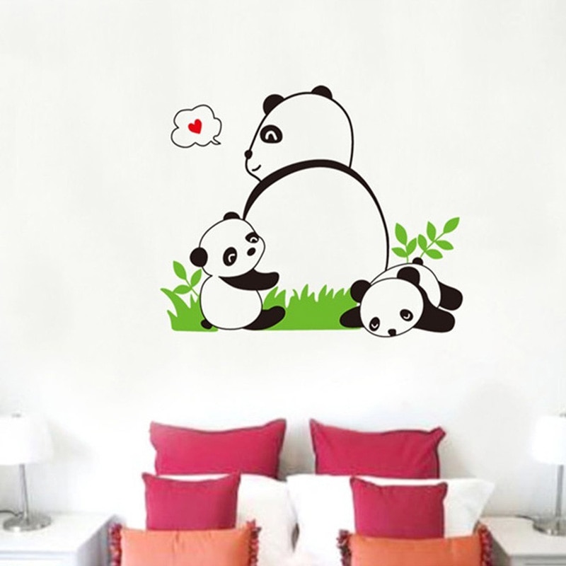 Cartoon Baby panda Wall Sticker for kids Children ... – Vicedeal