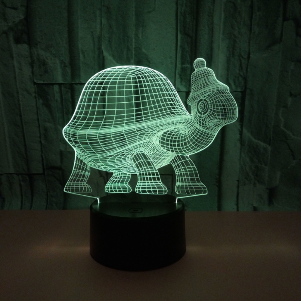 tortoise Model Illusion 3d Lamp LED 7 Color Changi... – Grandado