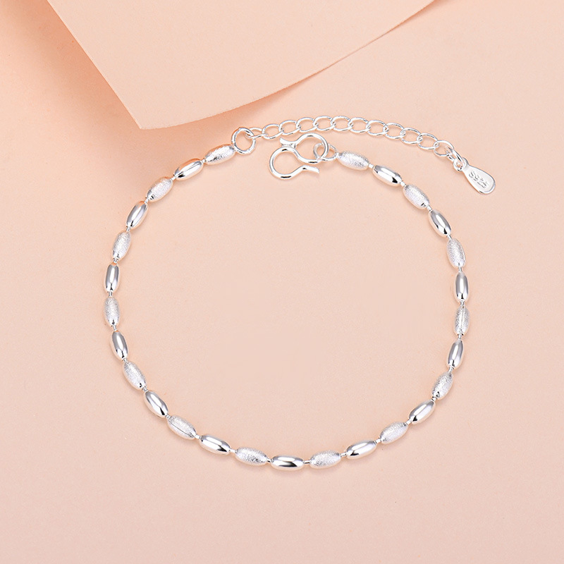 Mode Dikke Palted 925 Zilveren Gierst Graan Armban... – Vicedeal