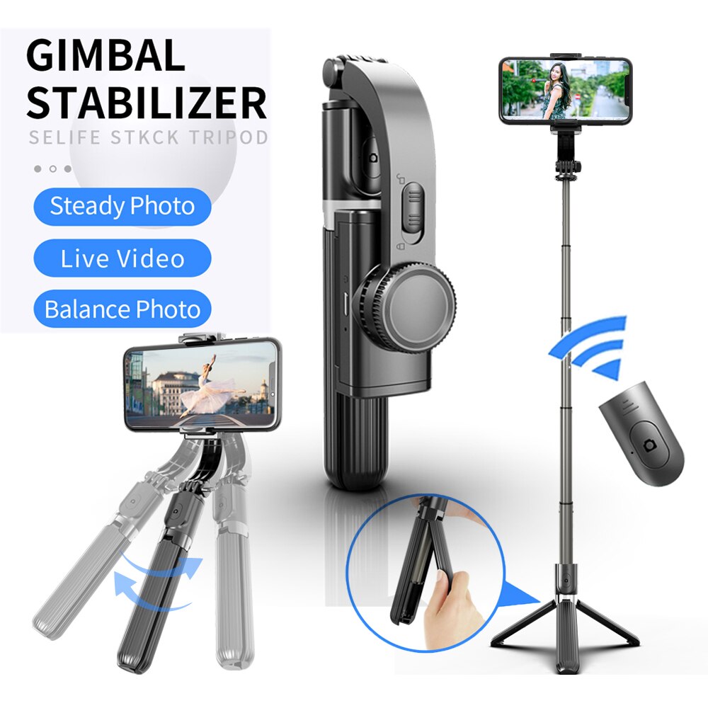 Bluetooth Handheld Gimbal Stabilizer Tripod Mobile... – Grandado