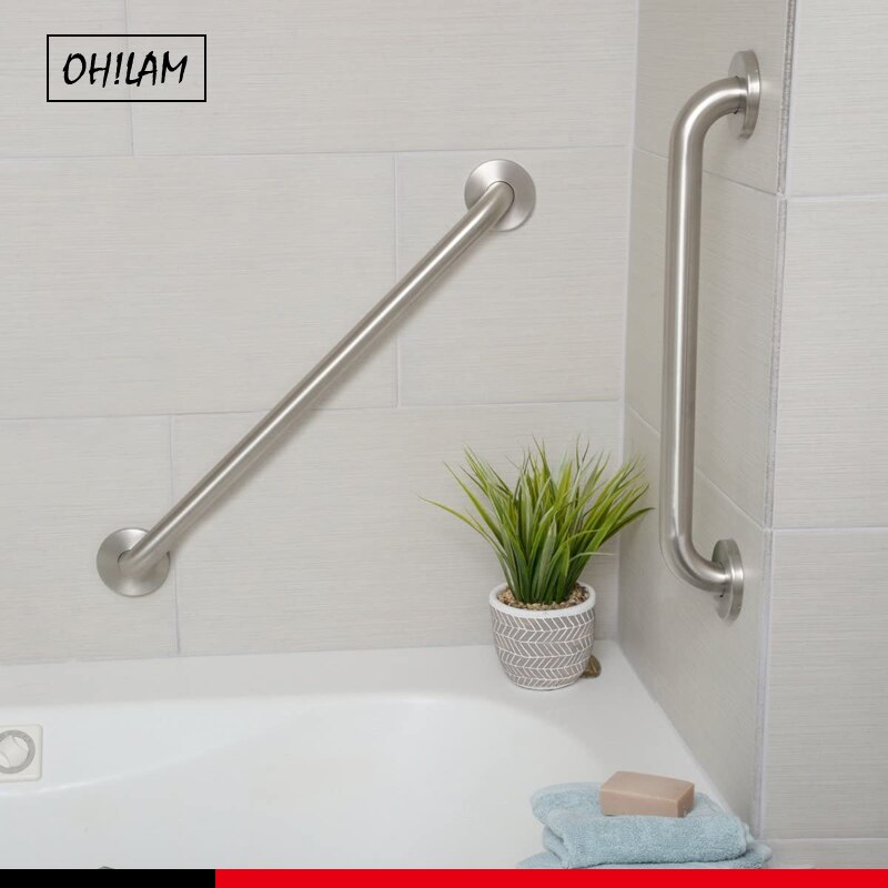 2 Pack 380mm Shower Grab Bar Satin Brushed Nickel ... – Grandado