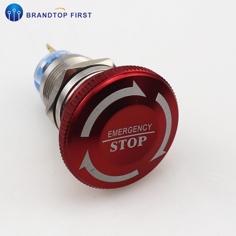 16mm/19mm/22mm Metal stop mushroom button emergenc... – Grandado