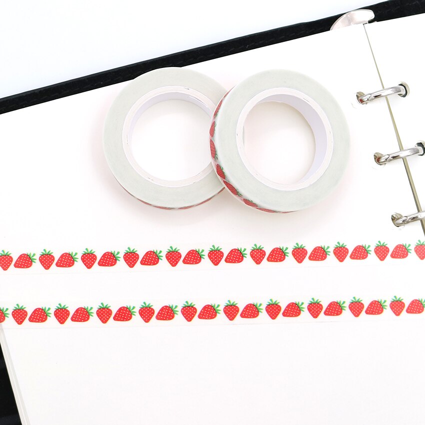 Red Strawberry Slim Washi Tape Set DIY Office Stat... – Grandado