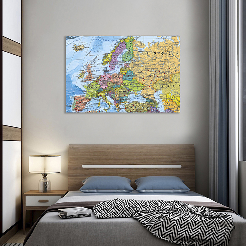 The Europe Map 150*100cm Non-woven Canvas Painting... – Grandado