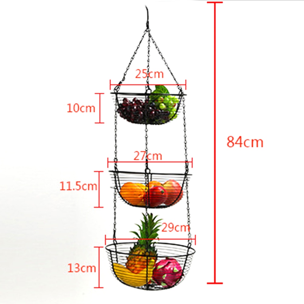Christmas Decor 3 Tier Wire Hanging Fruit Basket H... – Grandado