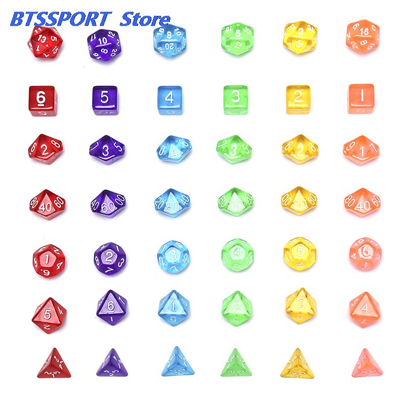 7pcs/set Game Dice D&D Colorful Multicolor acr... – Grandado