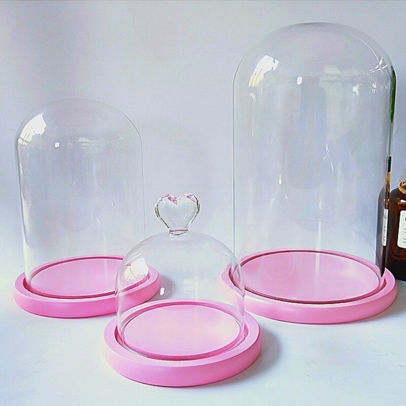 Pink Base Heart Top Glass Dome Home Decoration Mid... – Vicedeal