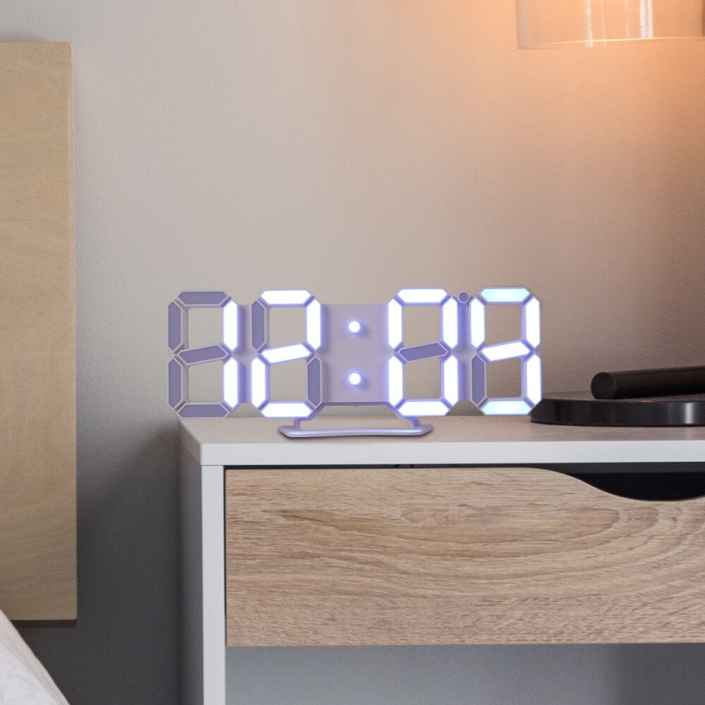 3D LED Digital Clock Wall Desk Alarm Clock USB Cha... – Vicedeal
