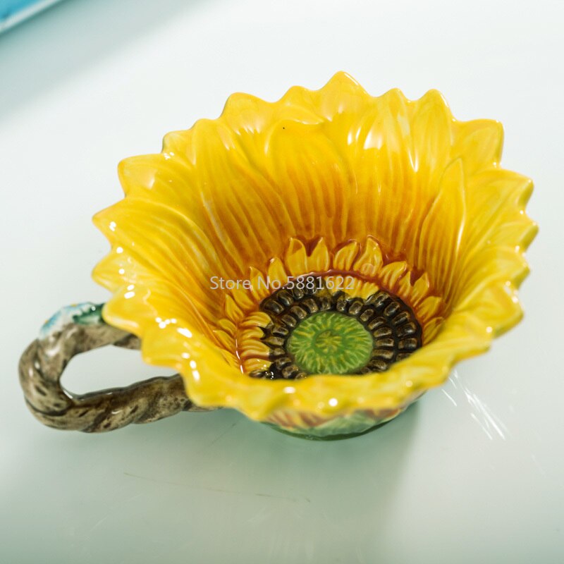 Sunflower Enamel Porcelain Cups Ceramic Coffee Cup... – Vicedeal