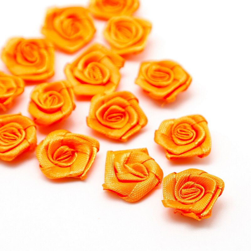 100 stks/partij Mini Satijnen Lint Rose Bloem Roze... – Grandado