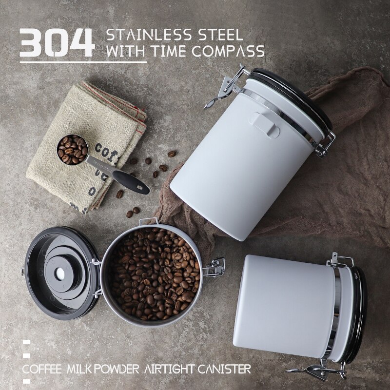 Stainless Steel Coffee Bean Sealed Tank Coffee Sto... – Vicedeal
