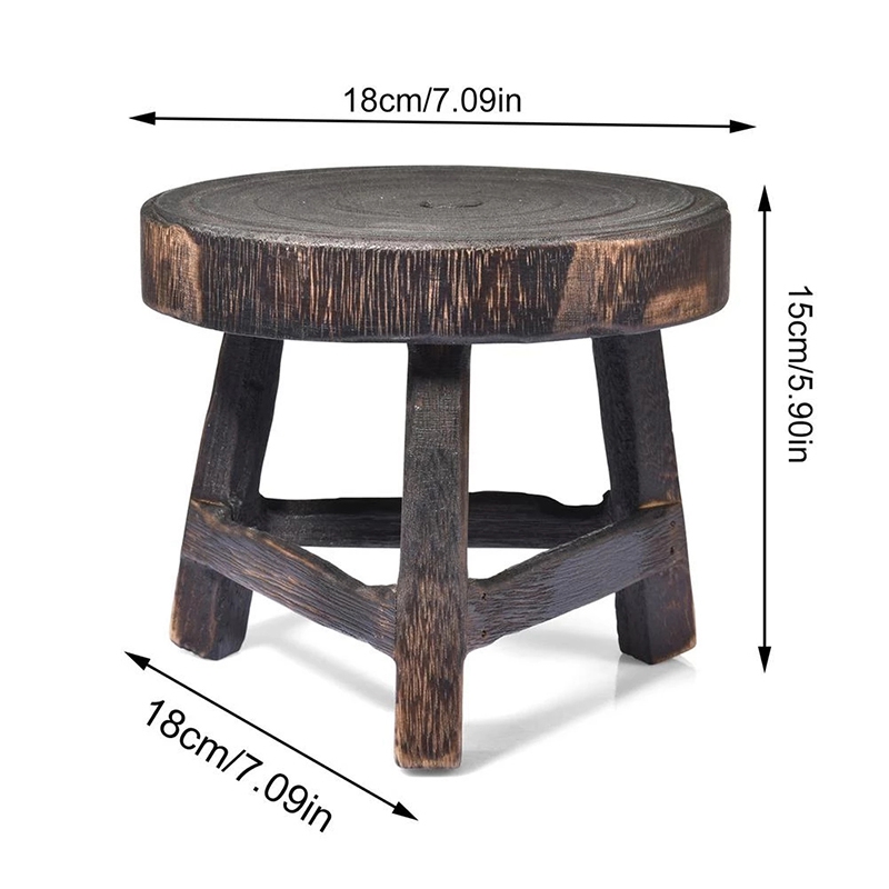 Wood High Stool Plant Stand for Flower Pot Multi-F... – Grandado