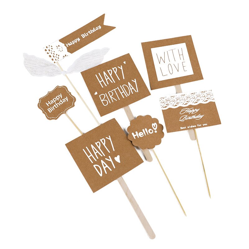 7 Stks/zak Rustieke Eenvoudige Brief Kant Kraft Ka... – Grandado