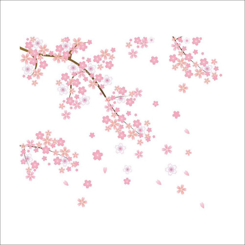 Pink Plum Blossom Flower Tree Wall Stickers Decals... – Grandado