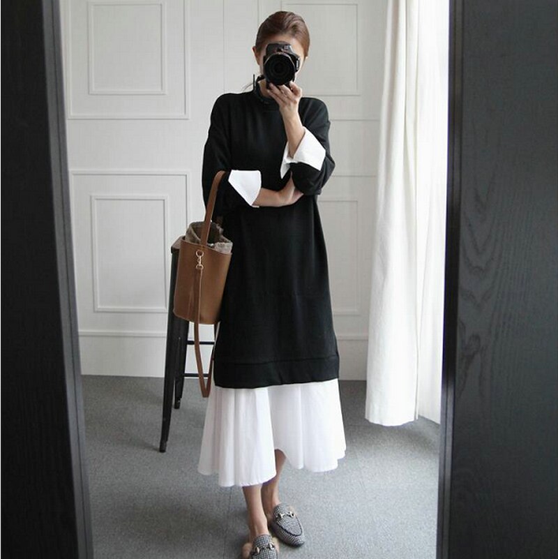 Korea maternity spring splicing long-sleeved shirt... – Grandado