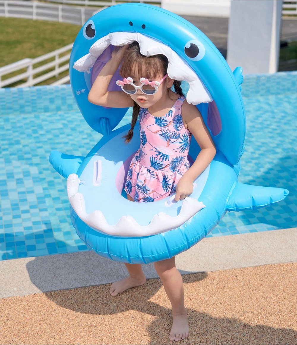 Rooxin Shark Inflatable Pool Float Baby Swimming R... – Grandado