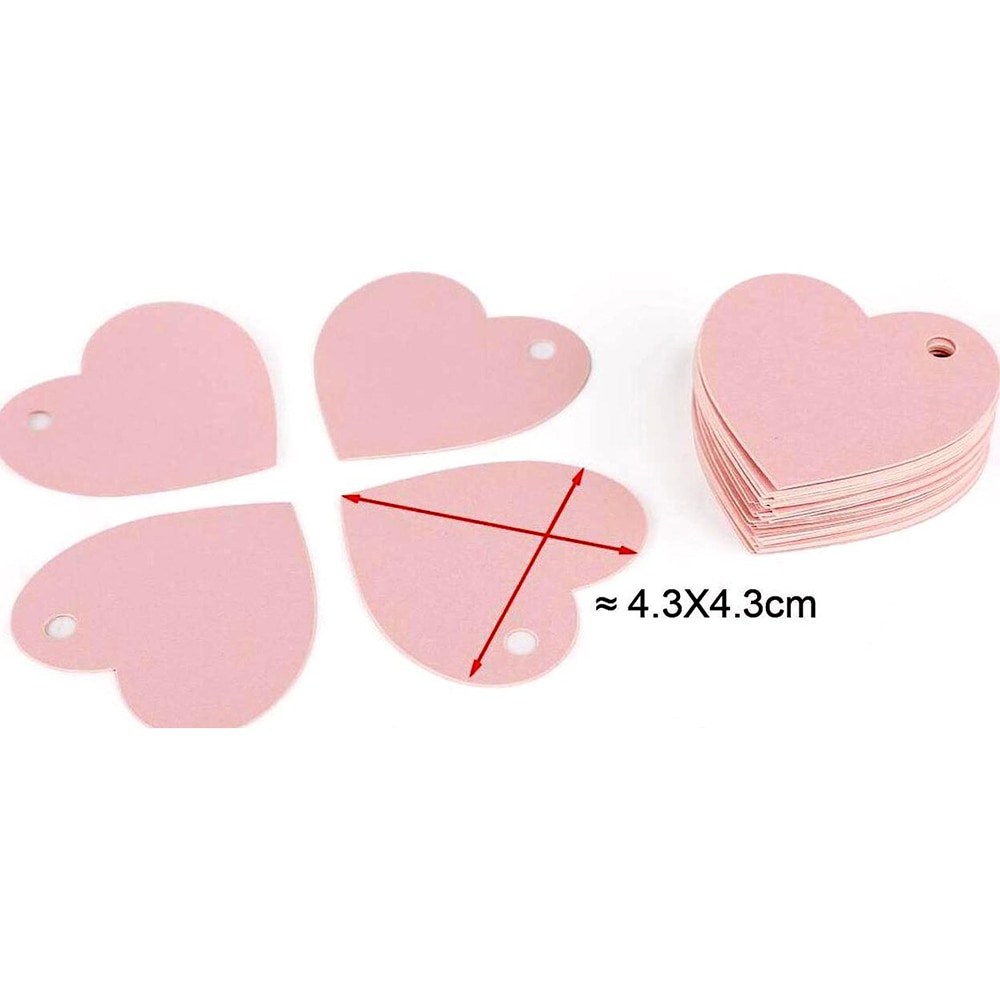 50pcs/pack 4.3*4.3cm Price Label Pink Heart Shape ... – Grandado