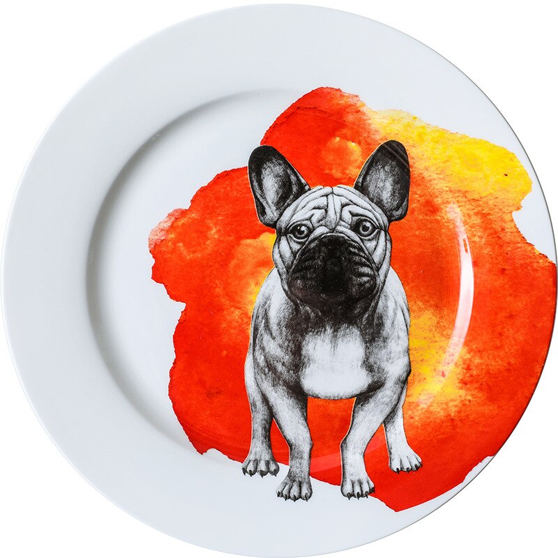 10inch Porcelain Dog Plate Bone China Dinner Dishe... – Grandado