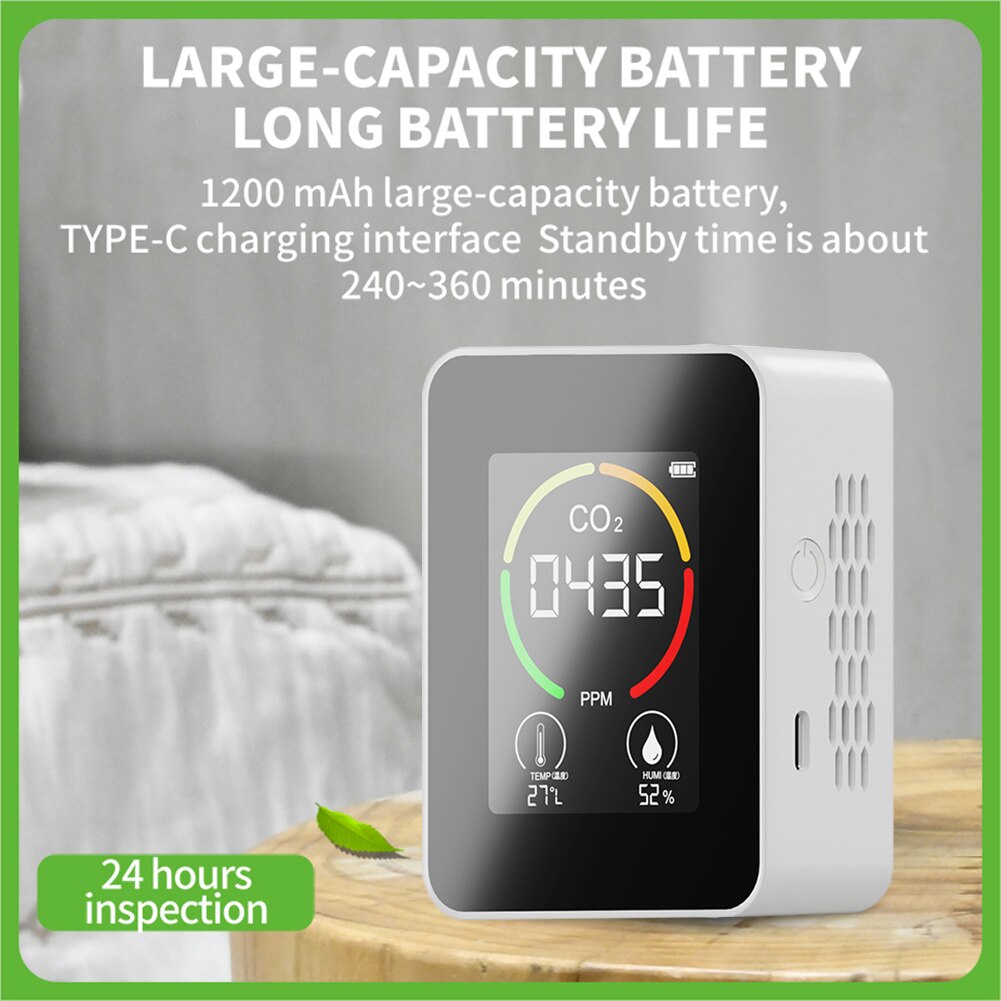Indoor CO2 Detector Multifunctionele Thermohygrome... – Grandado