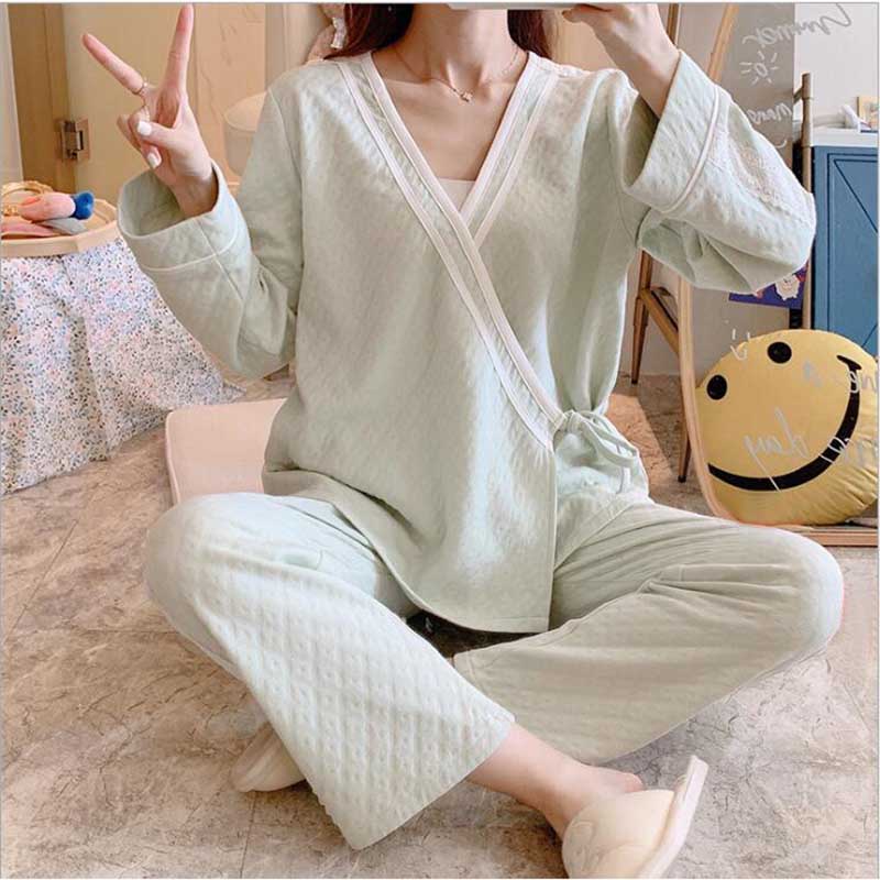 Postpartum Warm Breastfeeding Pajamas Cotton Mater... – Grandado