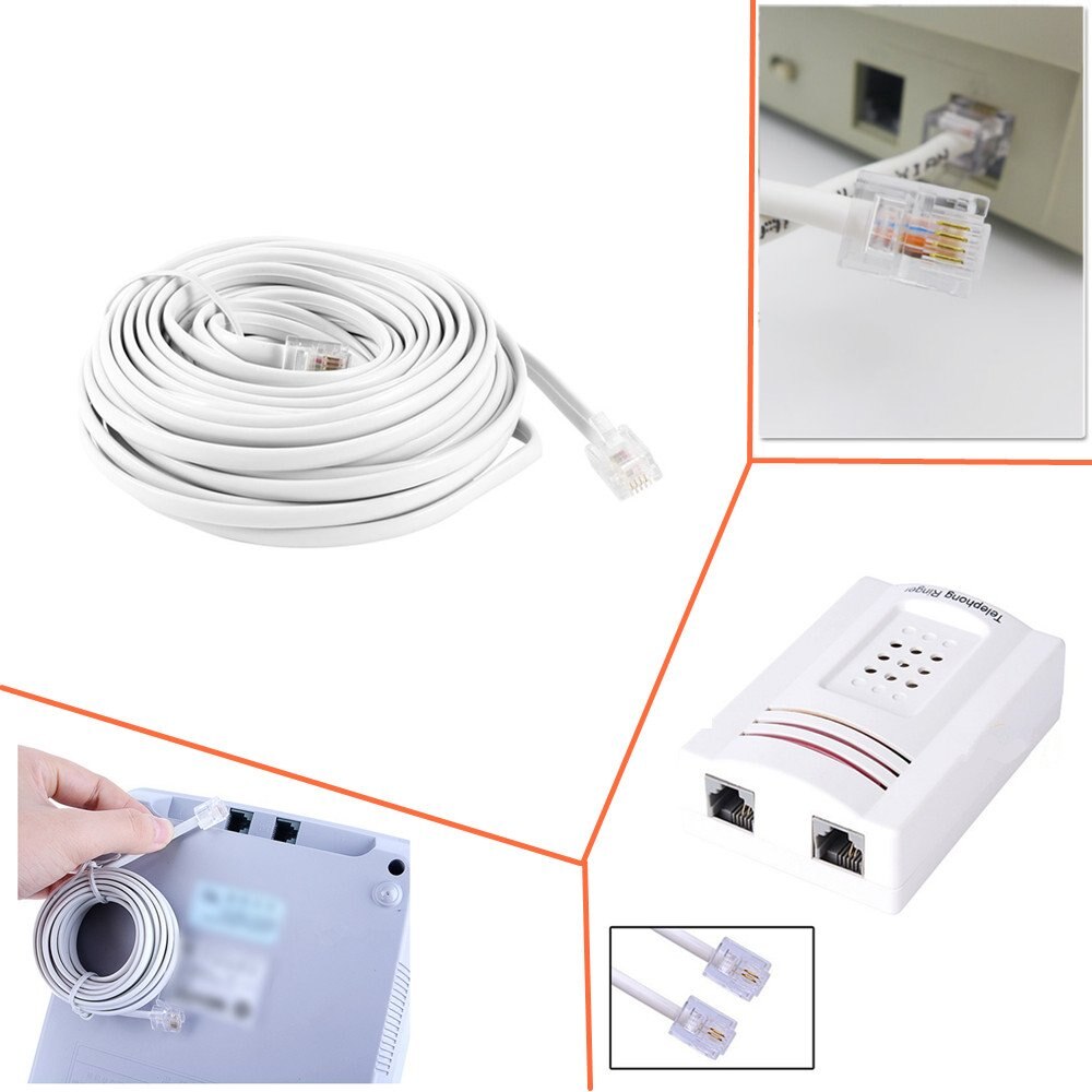 10Meters RJ11 6P4C Modular Telephone Cord Extensti... – Grandado