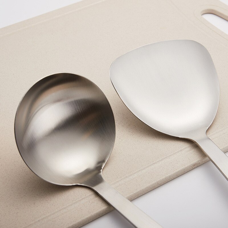 Scoops Stainless Steel Silver Cooking Tool Wooden ... – Grandado