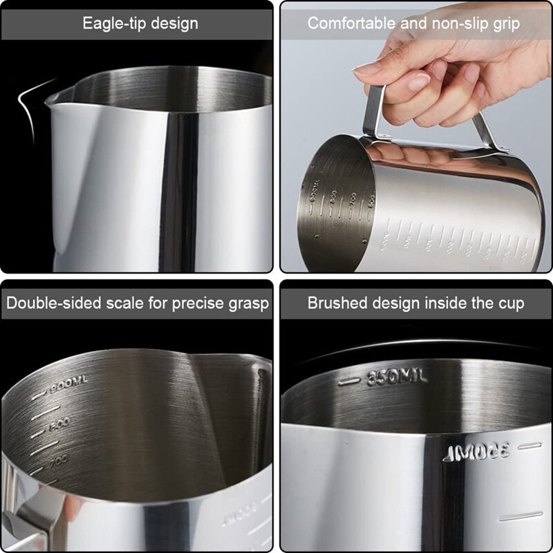 Espresso Milk Frothing Pitcher With Measurement In... – Grandado