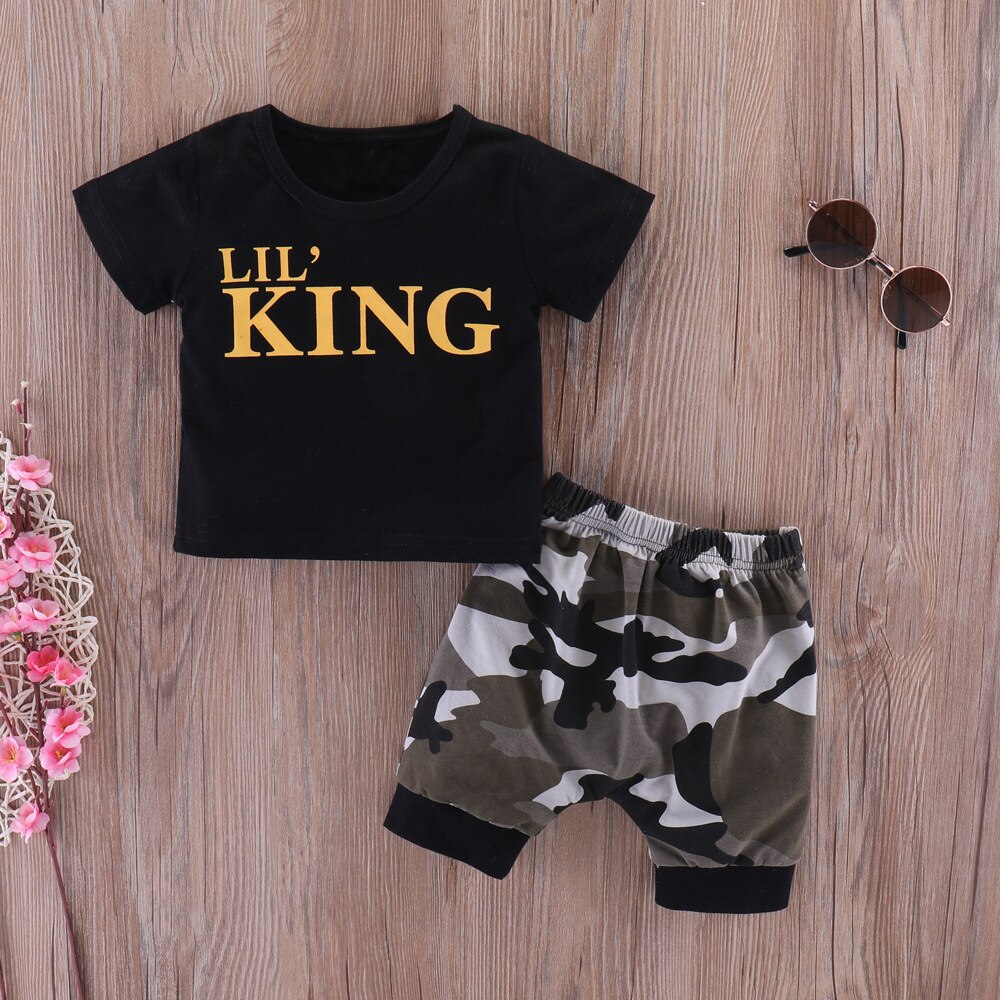 Ins baby children's clothing boys KING letter camo... – Grandado