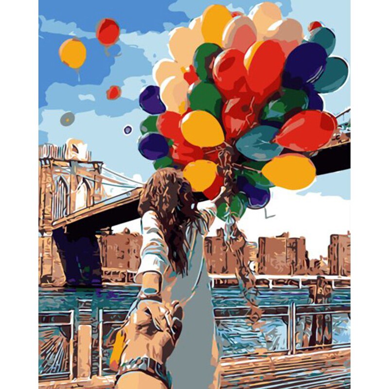 No Frame Balloon DIY Oil Painting By Numbers Kit L... – Grandado
