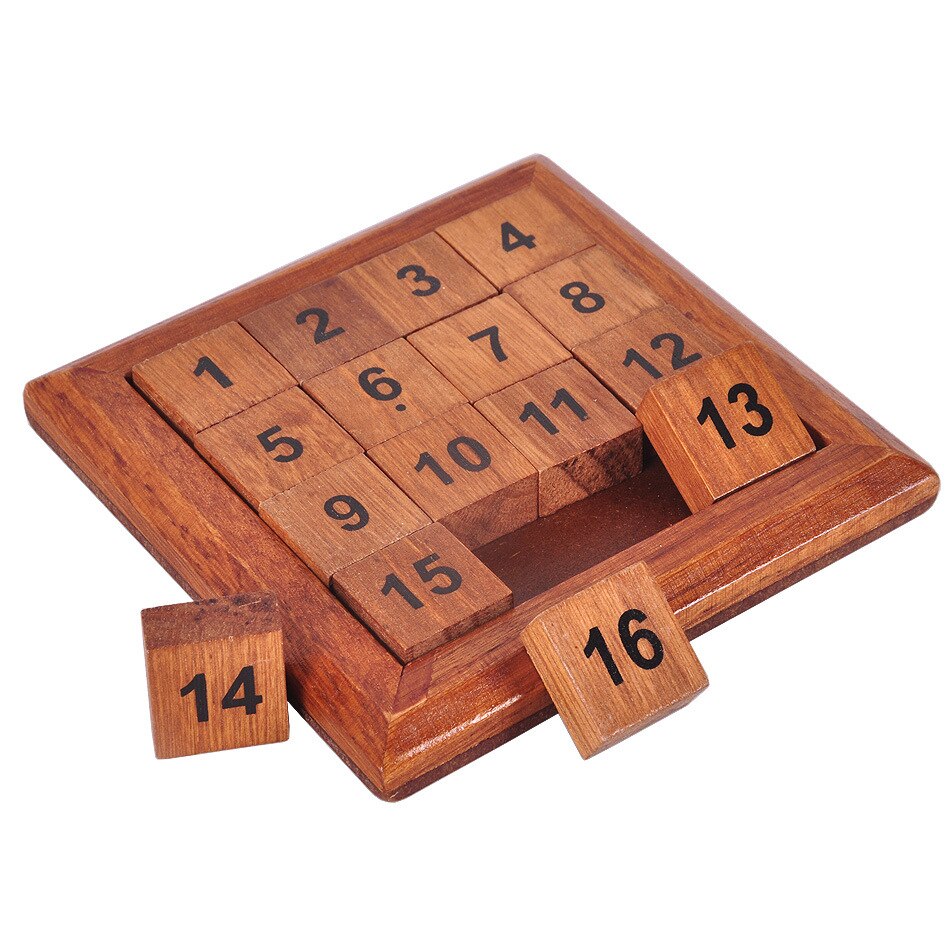 Classic Wooden IQ Math Sixteen grids Brain Teaser ... – Vicedeal