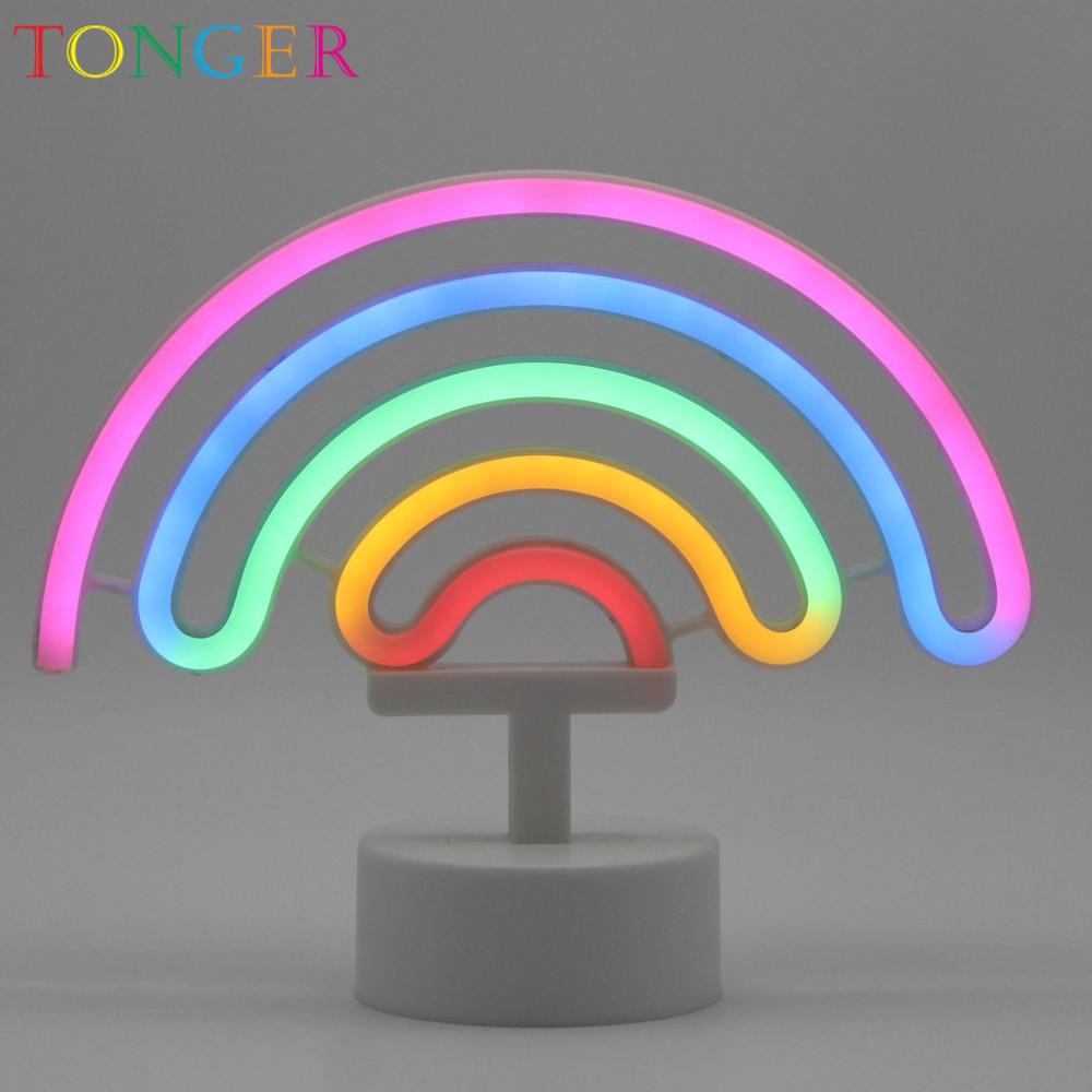 TONGER Regenboog Tafel LED Neon Light Sign Neon La... – Grandado