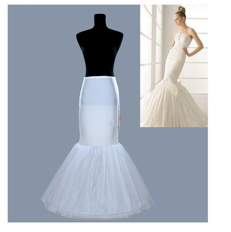 Big Fishtail Skirt 1 Hoop Wedding Petticoat Long T... – Grandado